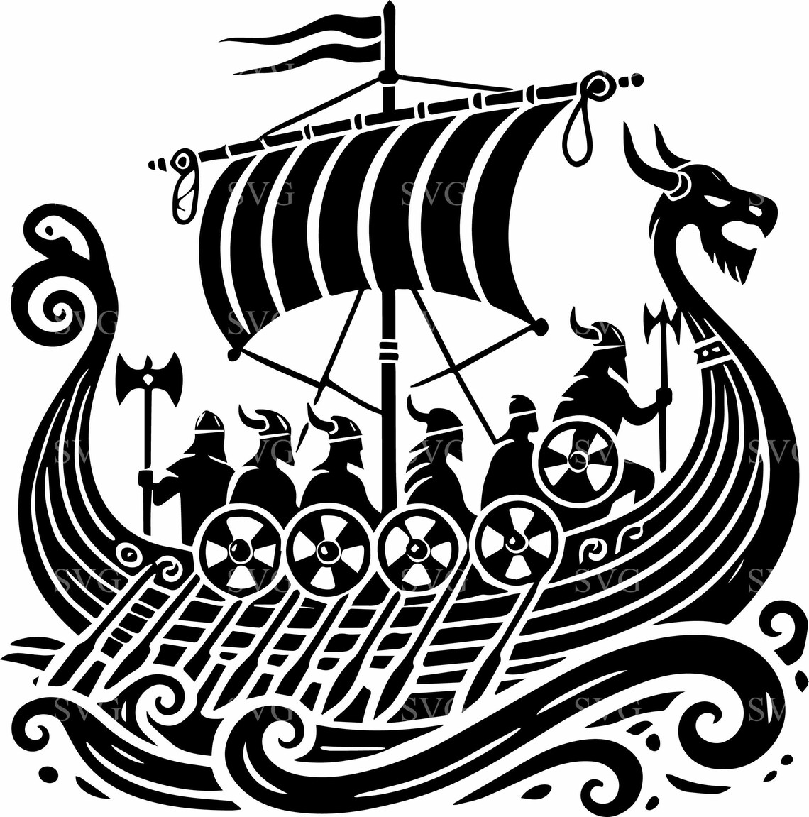 8 Viking Ship SVG, Nordic Longboat Cut File (digital Download) - Etsy