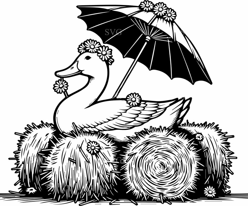 6 Umbrella Bird – 6 Duck SVG Cut File – Whimsical Spring Design for ...