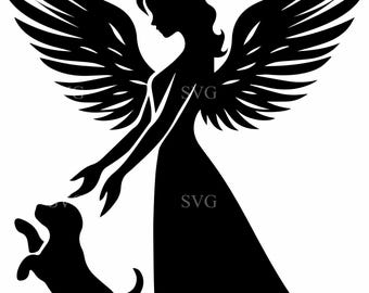 6 Pet Memorial Angel SVG – Dog Guardian Angel Cut File for Cricut, Pet ...
