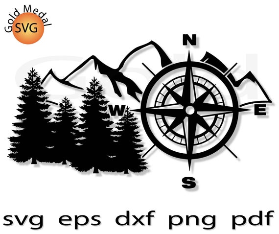 Mountain Compass Svg Compass Svg File Navigate Svg Travel - Etsy Australia