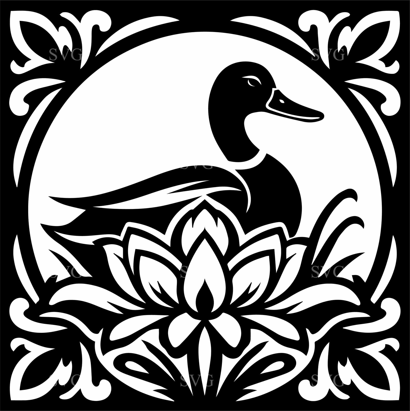8 Floral Goose SVG – Elegant Bird Cut File for Cricut Silhouette ...