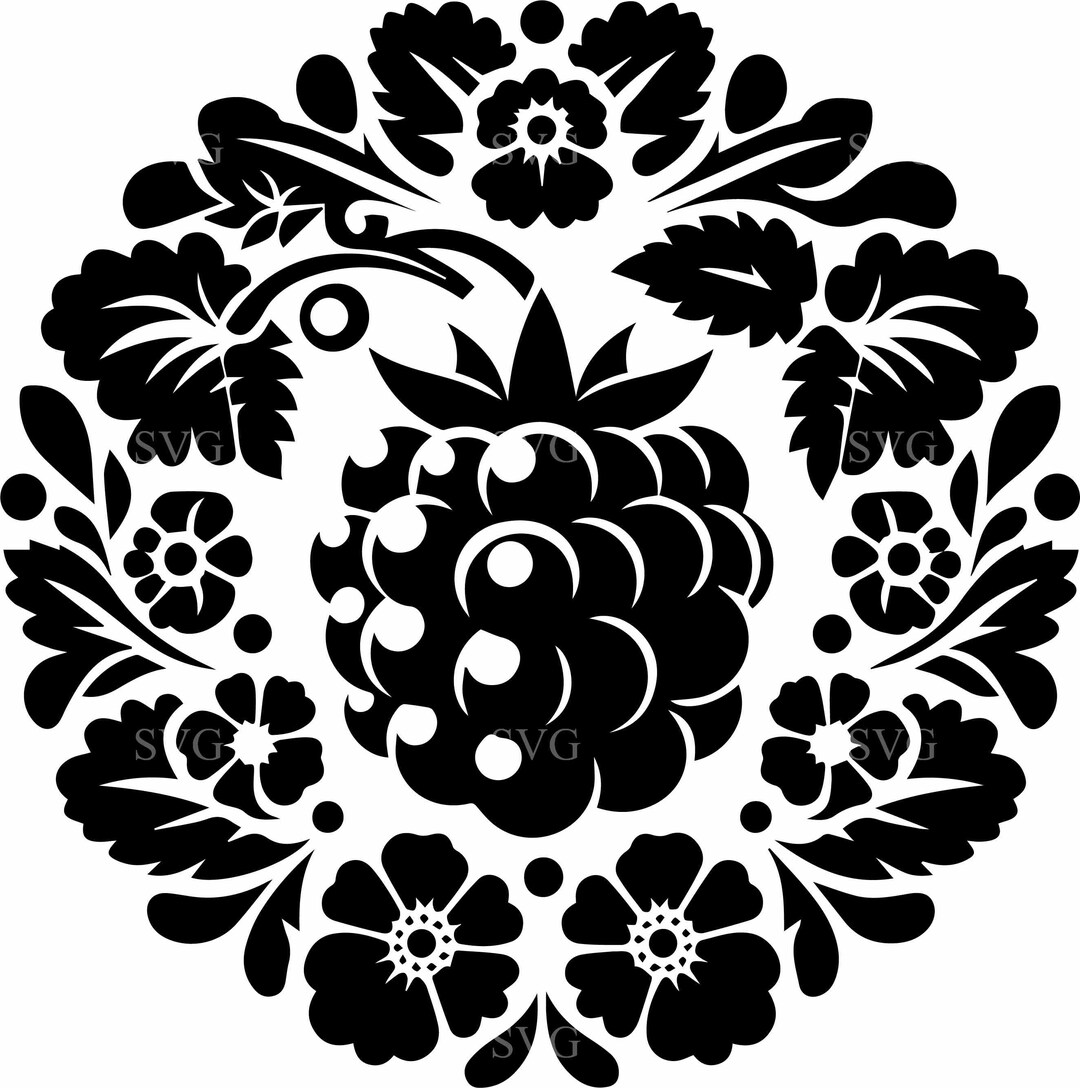 8 Floral Blackberry SVG – Decorative Fruit Cut File for Cricut and ...