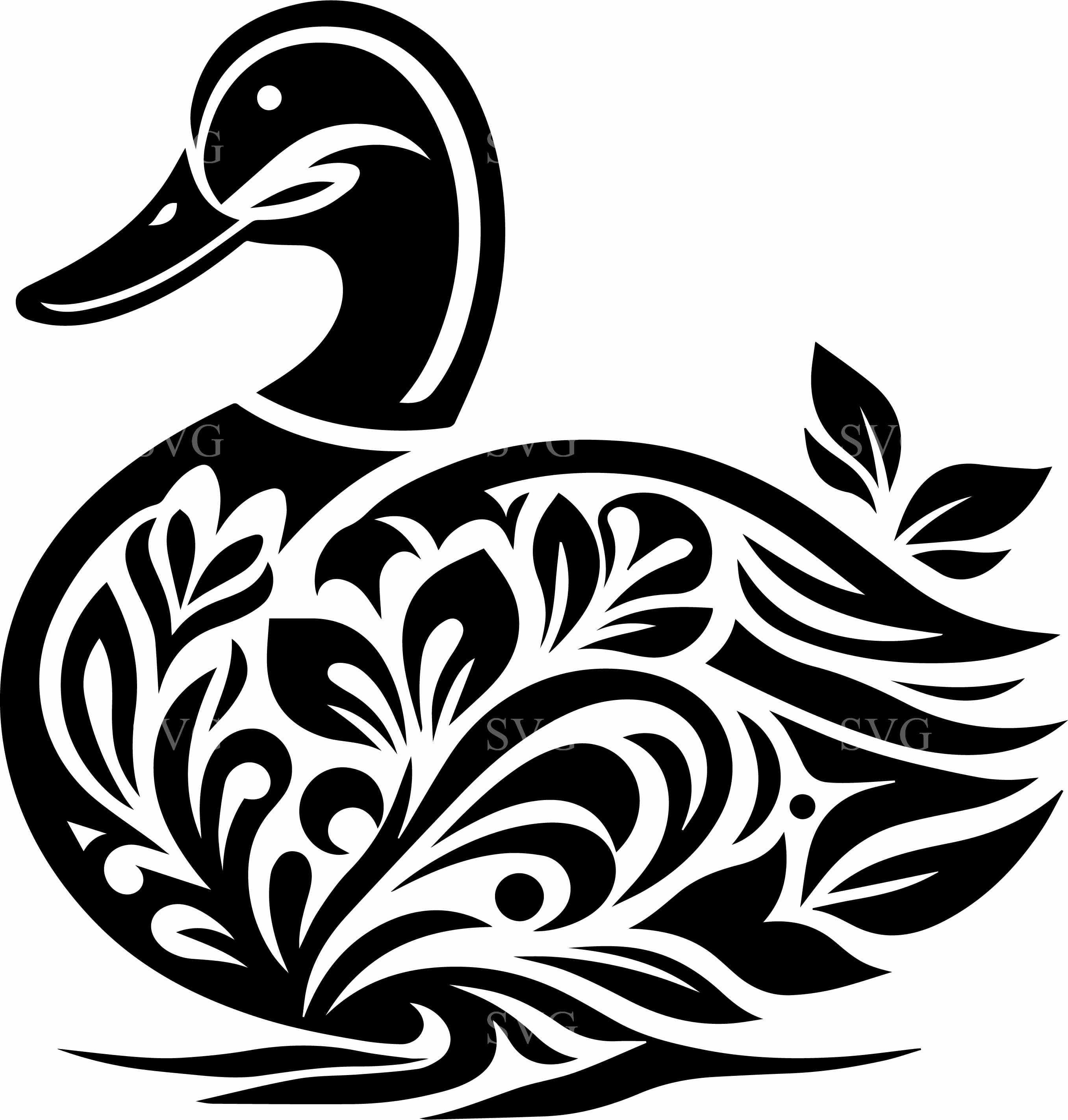 8 Floral Goose SVG – Elegant Bird Cut File for Cricut Silhouette ...
