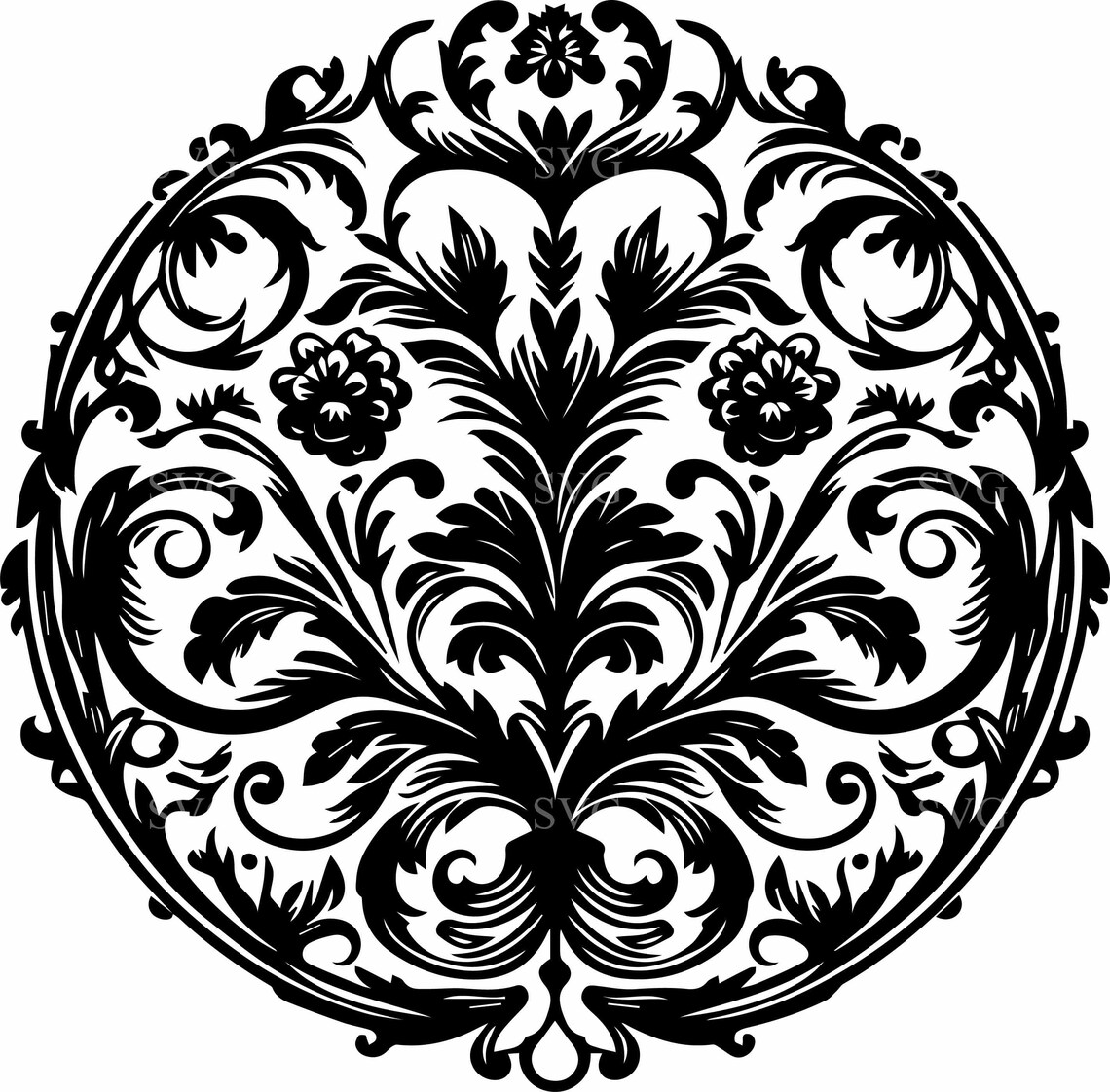 5 Floral Circle Frame SVG – Elegant Border Cut Files (digital Download ...