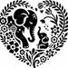 Elephant Heart SVG - 6 Mom and Baby Cut File With Floral Details for ...