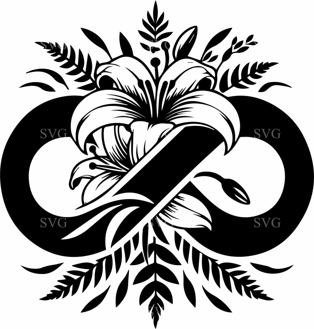 6 Infinity Symbol SVG, Floral Infinity Design, Botanical Loop Vector ...