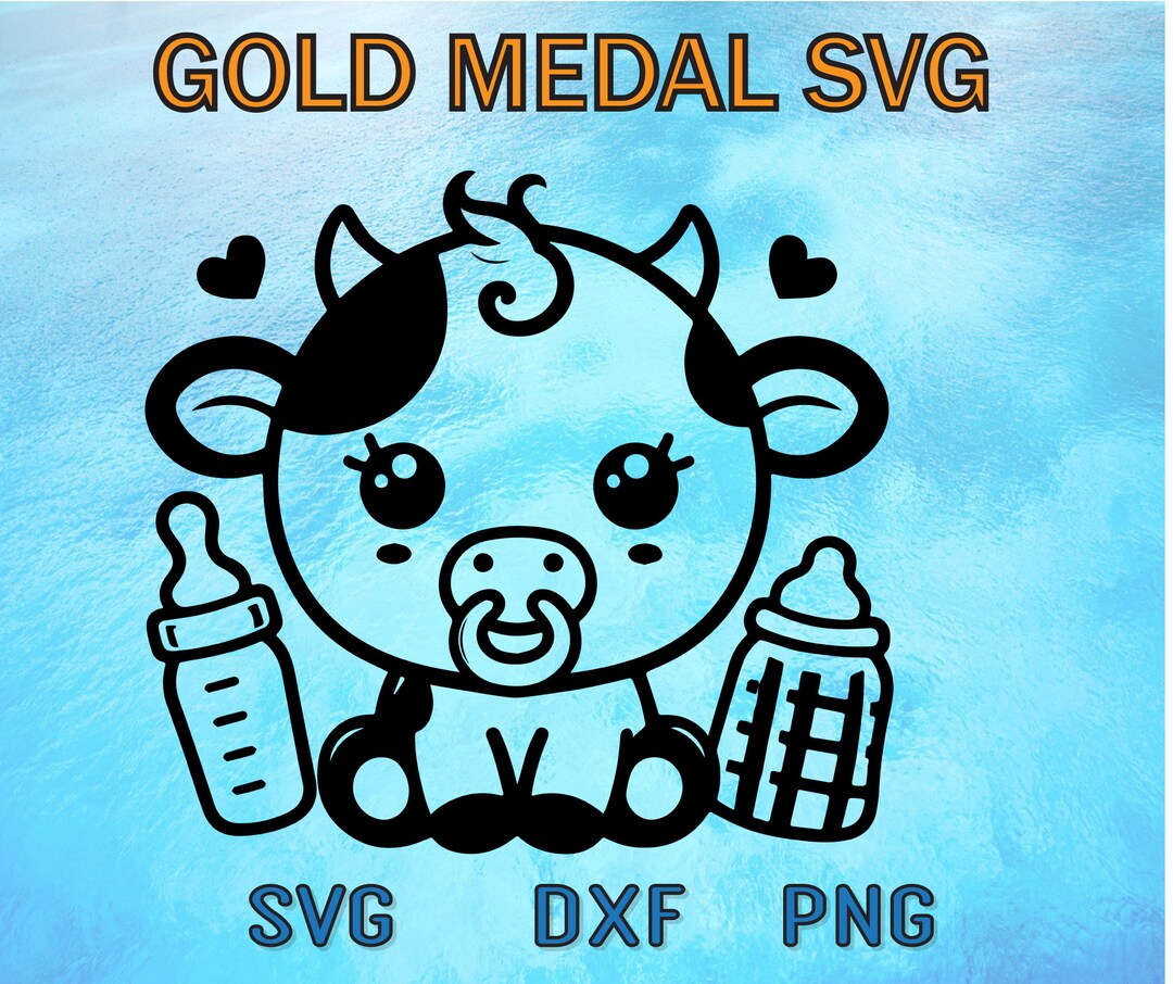 Cow Svg, Baby Svg, Pacifier Svg, Nursery Svg, Heiffer Svg, Simple Svg ...