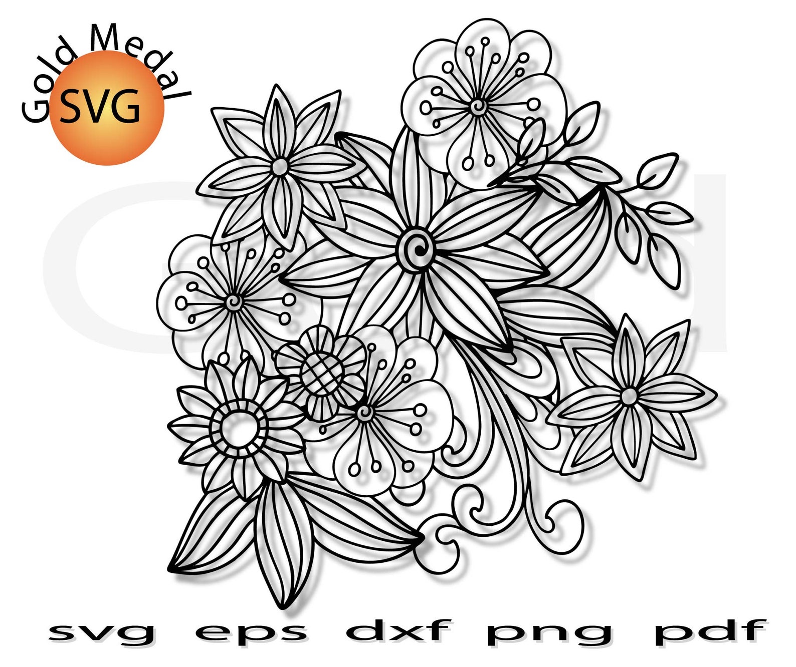 Flower Svg Files Flower Svg Flower Svg File Flower Border | Etsy