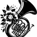 4 Floral Tuba SVG Cut File, Music Clipart, Laser Cut Vector Art - Etsy