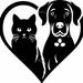 7 Cat and Dog Heart SVG Cut File | 7 Pet Love Silhouette Clipart ...