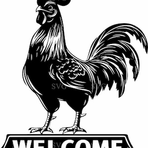 4 Rooster SVG Cut File | Farmhouse Chicken Silhouette | Rustic Kitchen ...