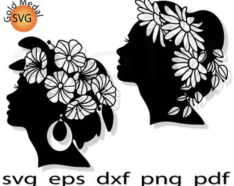 Woman Profile Svg - Etsy