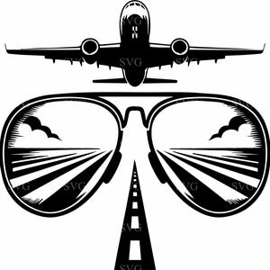 6 Travel Sunglasses Art – Aviator SVG Cut File – Adventure Design for ...