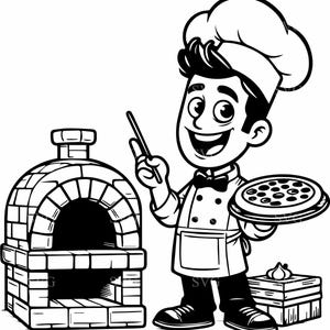 Chef With Pizza SVG Cut File | 6 Retro Pizza Maker Silhouette With ...