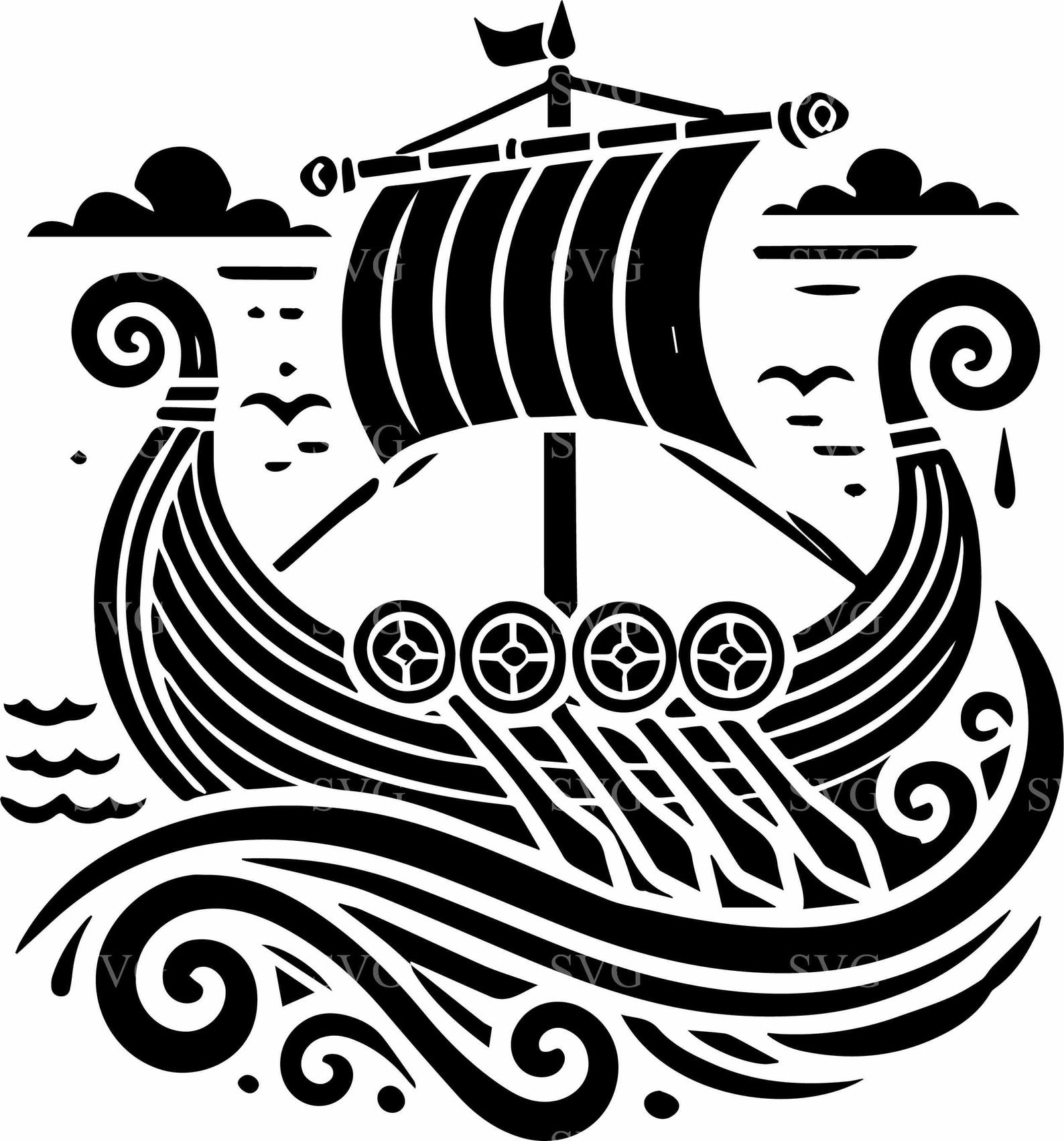 8 Viking Ship SVG, Nordic Longboat Cut File (digital Download) - Etsy