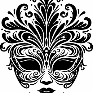 Venetian Mask SVG 4 Cut File – Ornate Masquerade Mask With Intricate ...