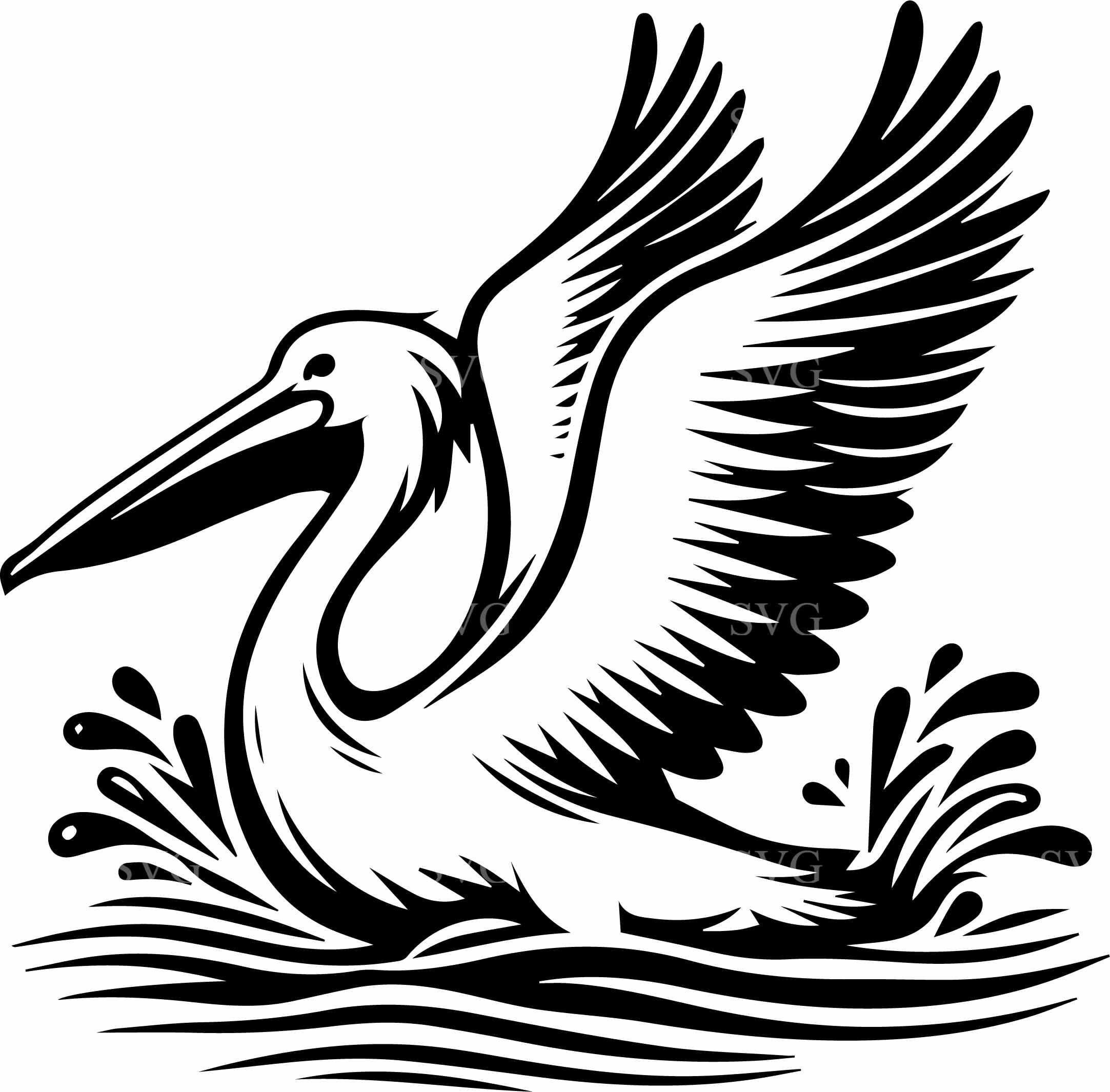 3 Pelican Splash SVG – Coastal Bird Cut File – Ocean Wildlife Design ...