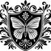 4 Butterfly Crest SVG Cut File – Elegant Shield Emblem Clipart – Ornate ...