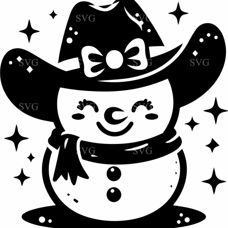 Snowman With Cowboy Hat - Etsy