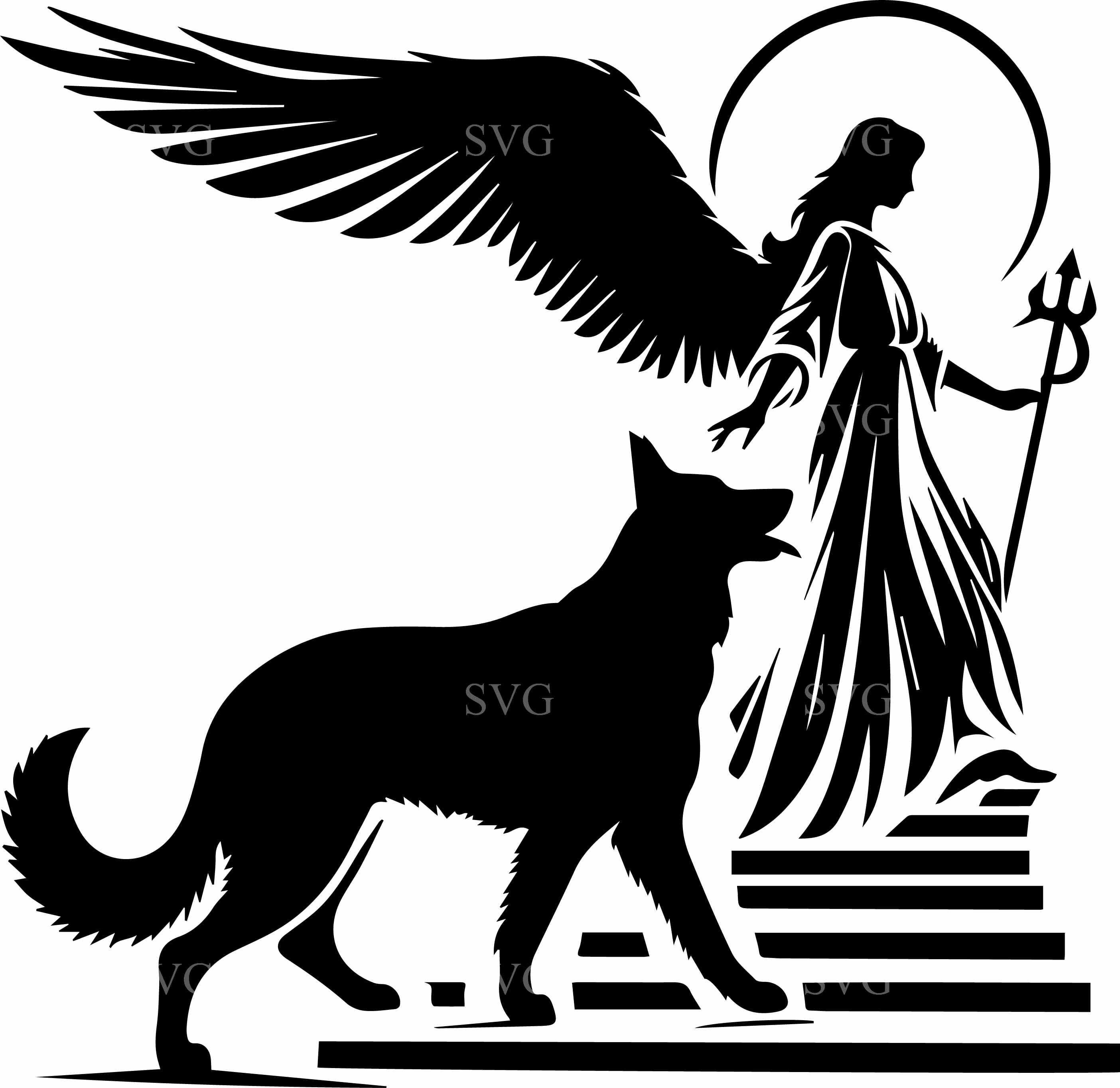 8 Angel With Dog SVG – Pet Loss Memorial SVG Cut File for Sympathy ...