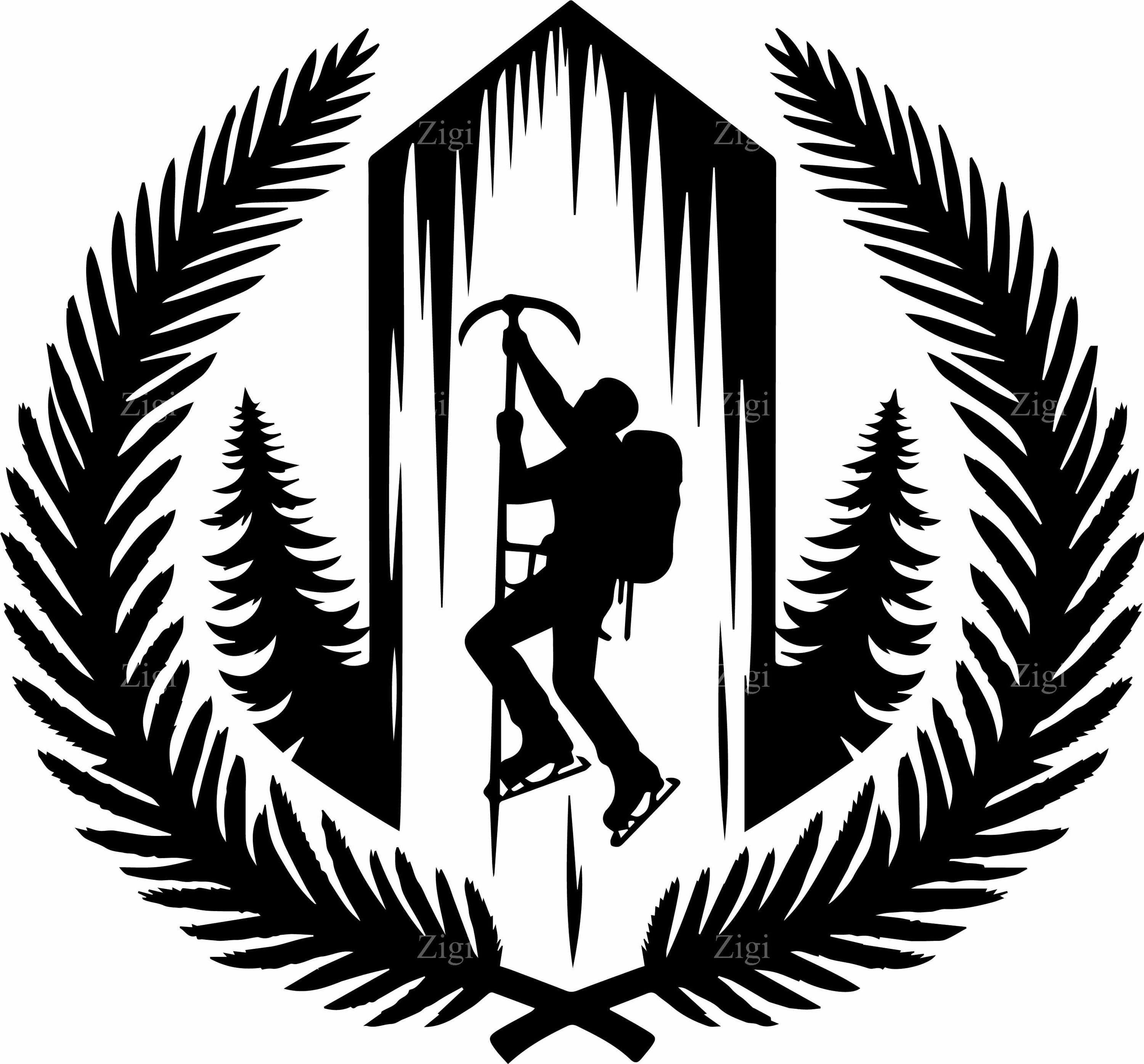 4 Ice Climber SVG – Mountain Climbing Silhouette Cut File for Cricut ...
