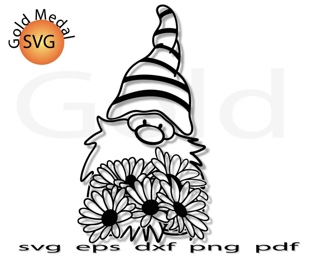 Gnome Svg, Gnome Png, Flower Svg, Sunflower Svg, Spring Gnome Svg ...