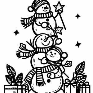 Snowman SVG 4 Cut File Decorating Christmas Tree With Star - Holiday ...