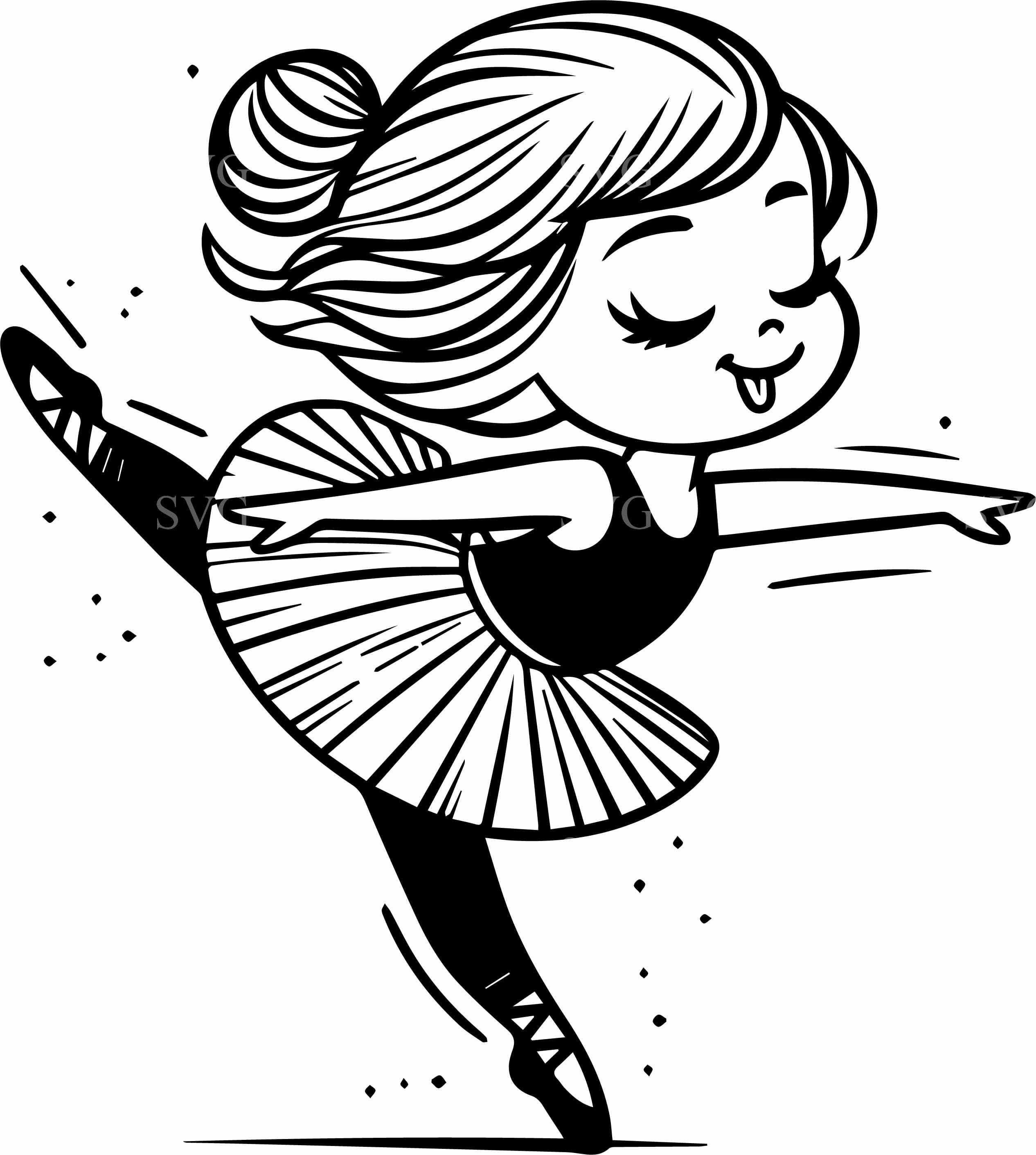 4 Cute Ballerina SVG – Ballet Girl Cut File for Cricut Kids Crafts ...