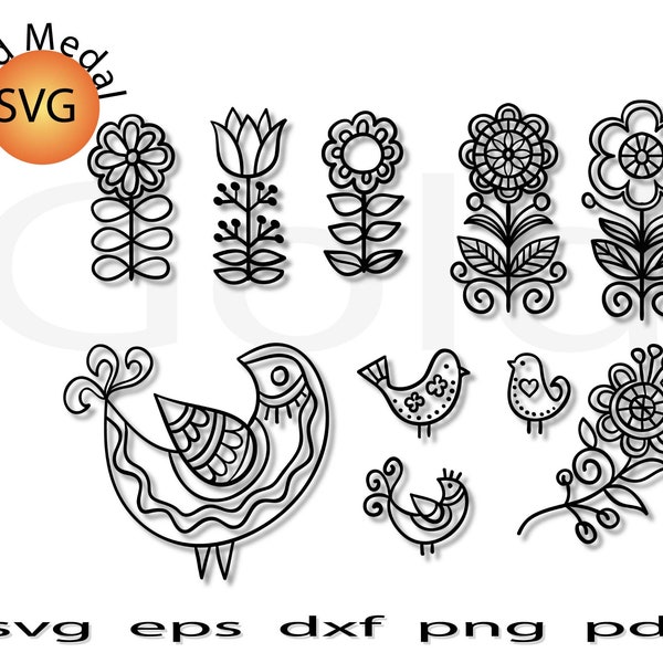Folk Art Svg - Etsy