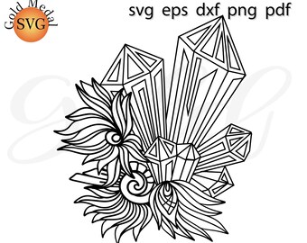 Crystal Cluster Svg - Etsy