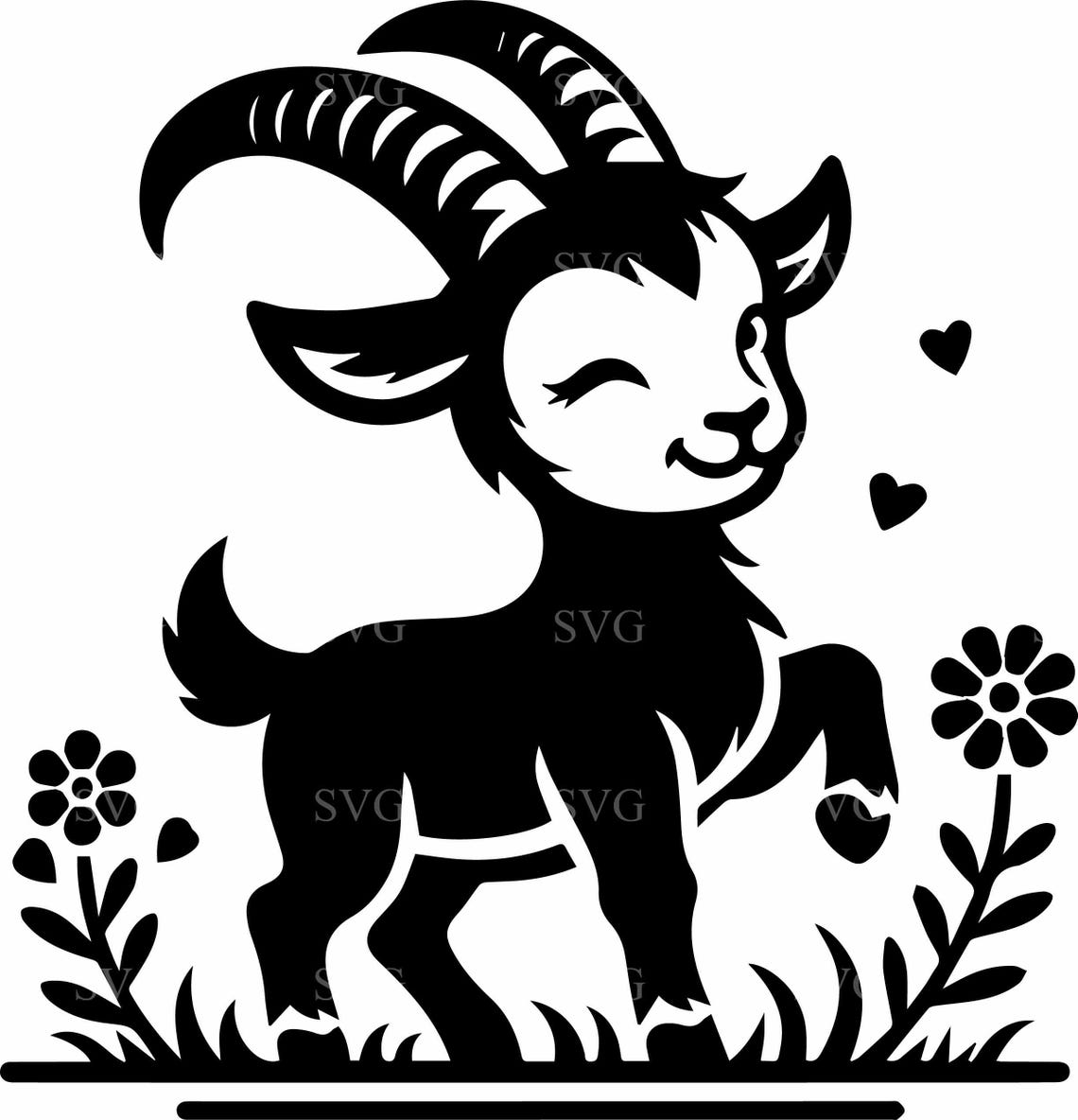 3 Farm Animal Clipart – Goat SVG Cut File – Country Design for Baby ...