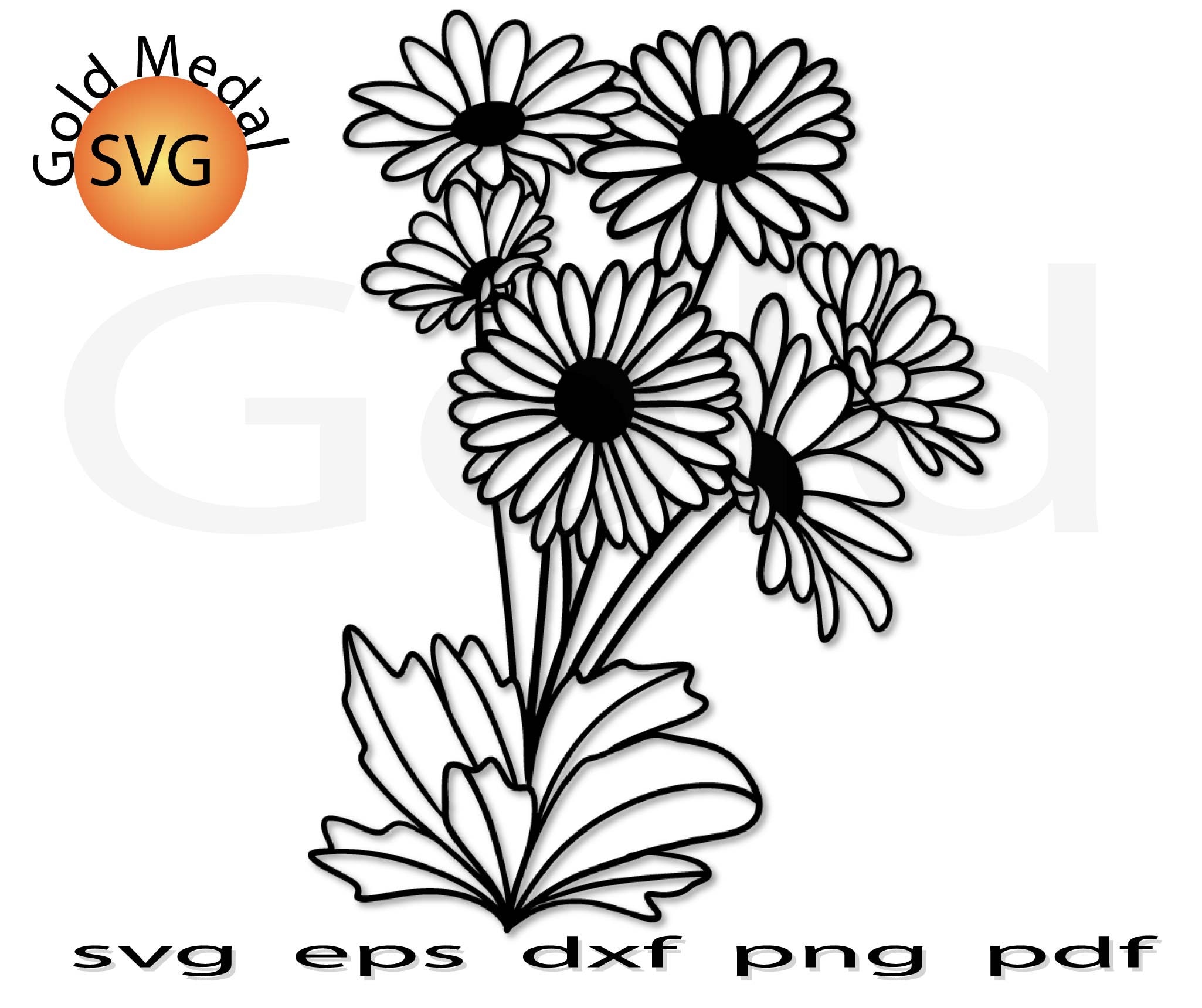 Daisy Bouquet Svg Gerbera Daisy Svg Gerbera Svg Gerber - Etsy Israel