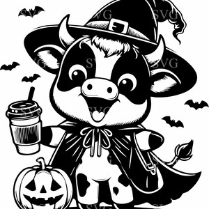 Halloween Cow SVG, 4 Cute Cow in Costume, Trick or Treat Cow Clipart ...