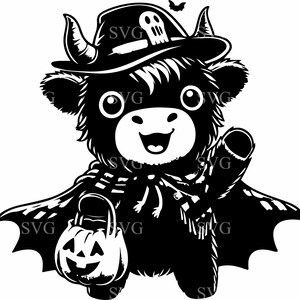 Halloween Cow SVG, 4 Cute Cow in Costume, Trick or Treat Cow Clipart ...