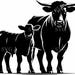 Angus Cattle SVG Cut Files, 7 Farm Animal Clipart, Cow and Calf ...