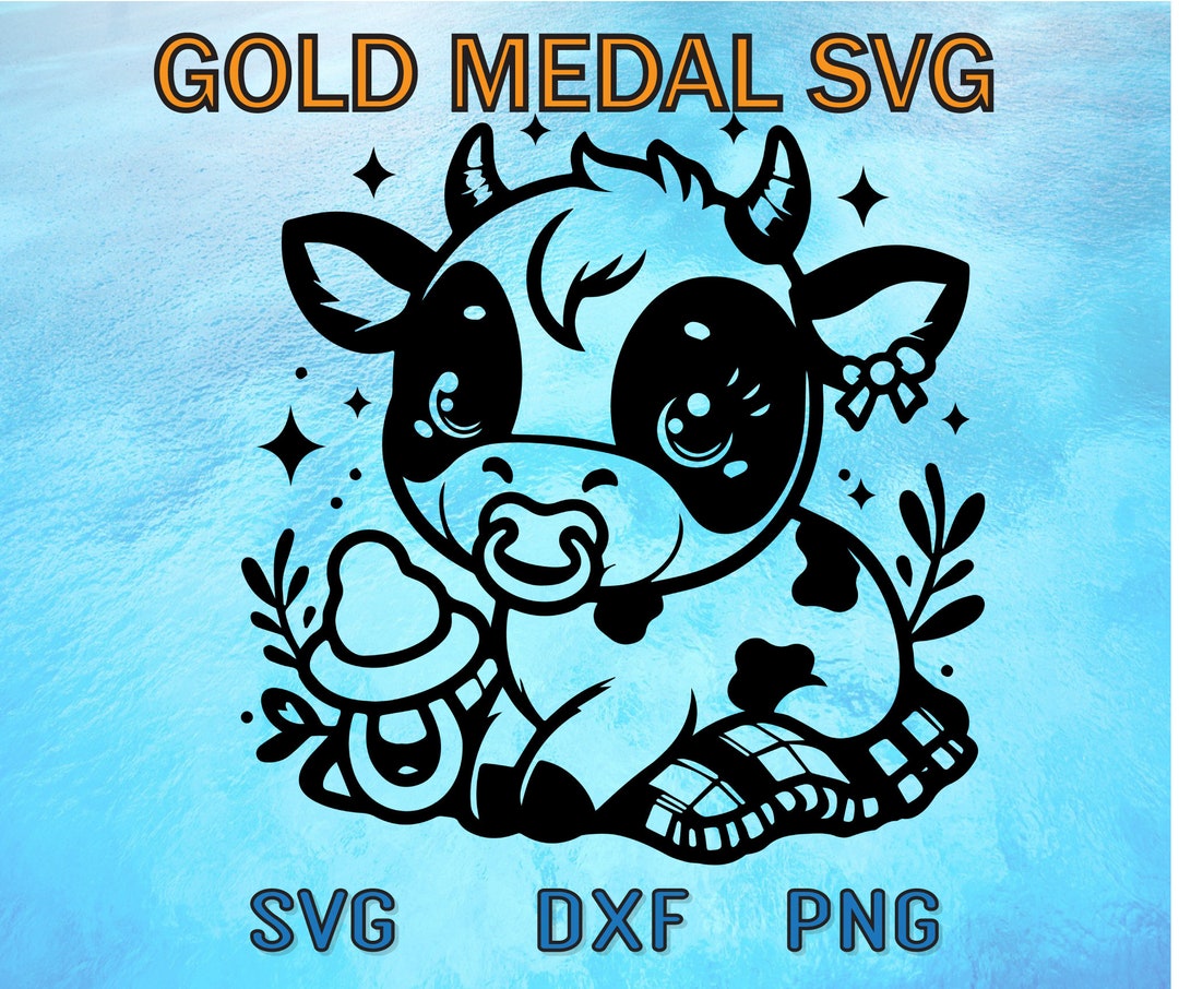 Cow Svg, Baby Svg, Pacifier Svg, Nursery Svg, Heiffer Svg, Simple Svg ...