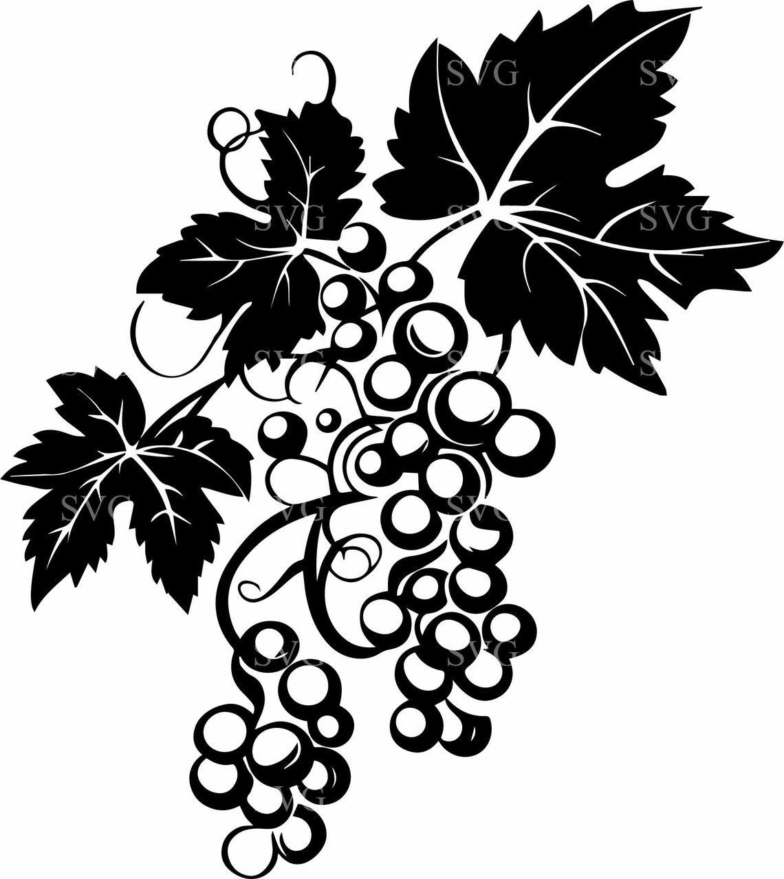 8 Grapevine Silhouette SVG 8 Cut File - Elegant Grape Cluster Design ...