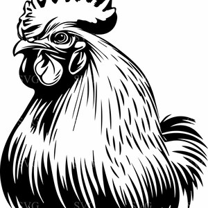 10 Rooster SVG Cut File, Farm Animal Silhouette for Cricut and Laser ...