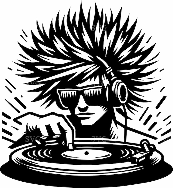 Dj Turntable Line Art