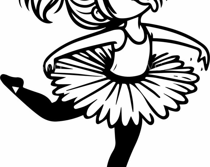 4 Cute Ballerina SVG – Ballet Girl Cut File for Cricut Kids Crafts ...
