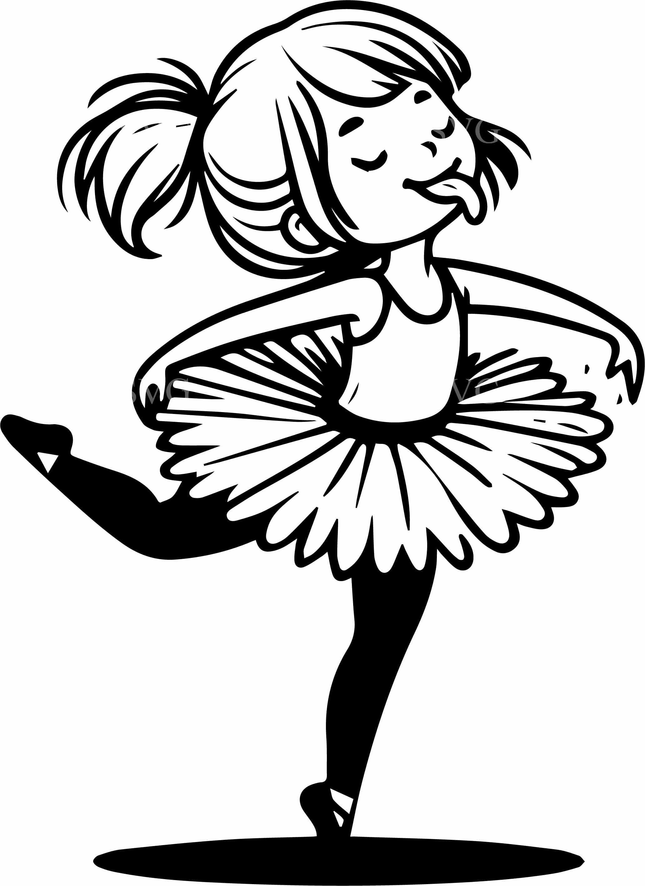 4 Cute Ballerina SVG – Ballet Girl Cut File for Cricut Kids Crafts ...