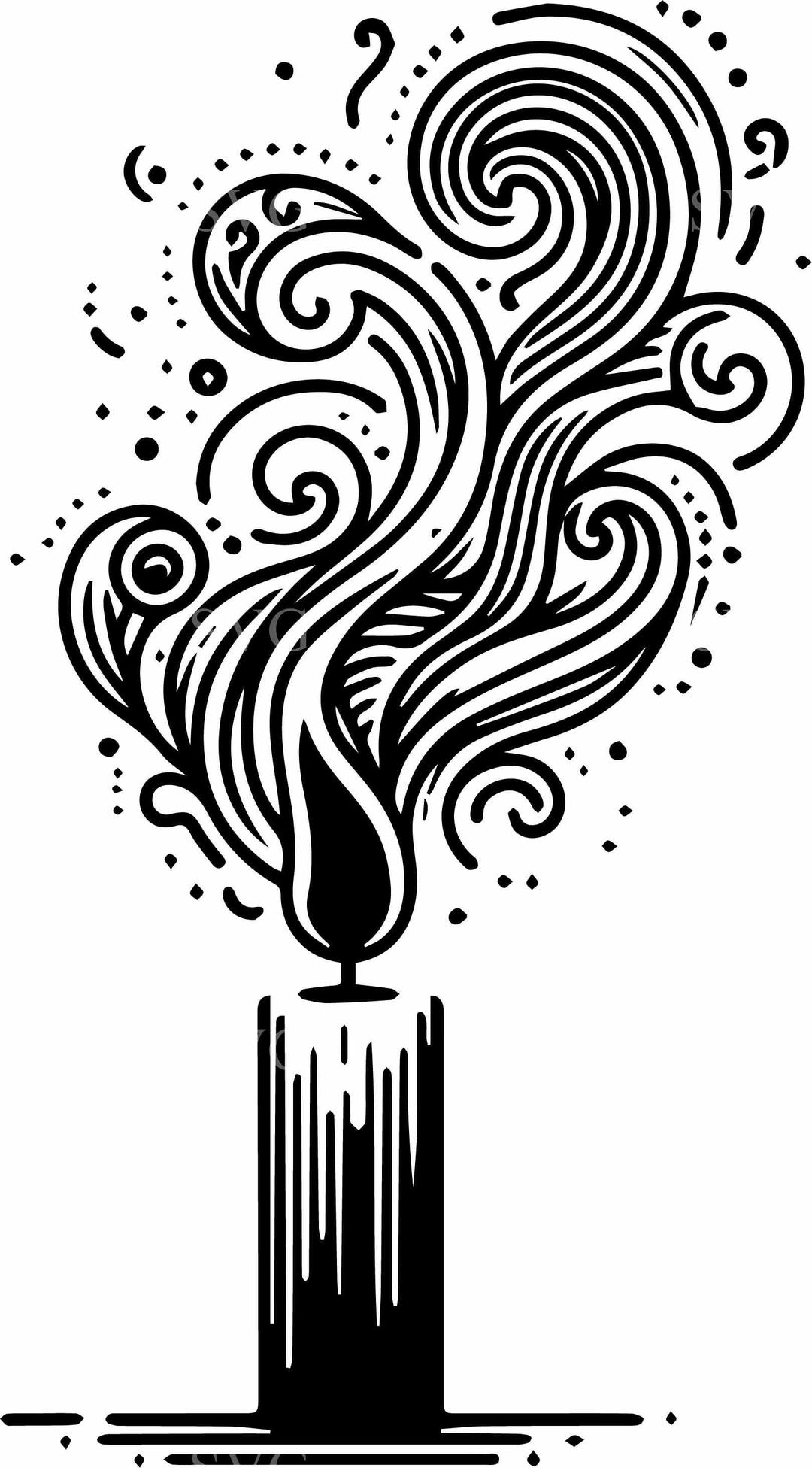 7 Whimsical Candle SVG – 7 Swirl Flame Cut File – Cricut Design for ...
