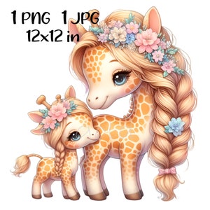 Giraffe Clipart, Motherhood Clipart, Mom Clipart, Cute Giraffe, Mommy ...