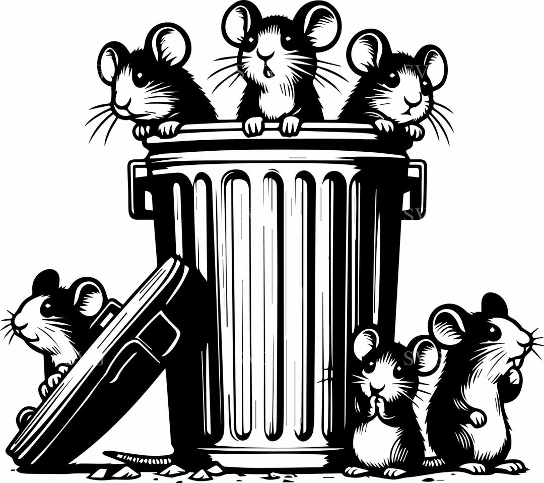 5 Three Mice SVG Mouse Trash Can Cut File Fun Silhouette for Shirts ...