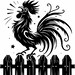 Crowing Rooster SVG, 4 Rustic Farm Rooster Silhouette, Morning Rooster ...