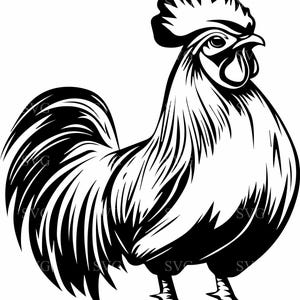 10 Rooster SVG Cut File, Farm Animal Silhouette for Cricut and Laser ...