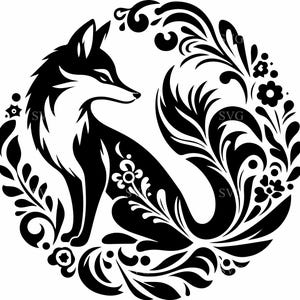 8 Floral Fox SVG – Elegant Woodland Animal Cut File for Cricut and ...