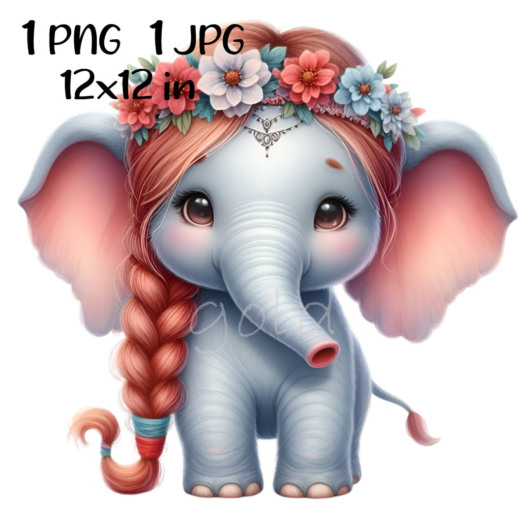 Elephant Clip Art, Baby Girl Clipart, Cute Baby Animals, Kids ...