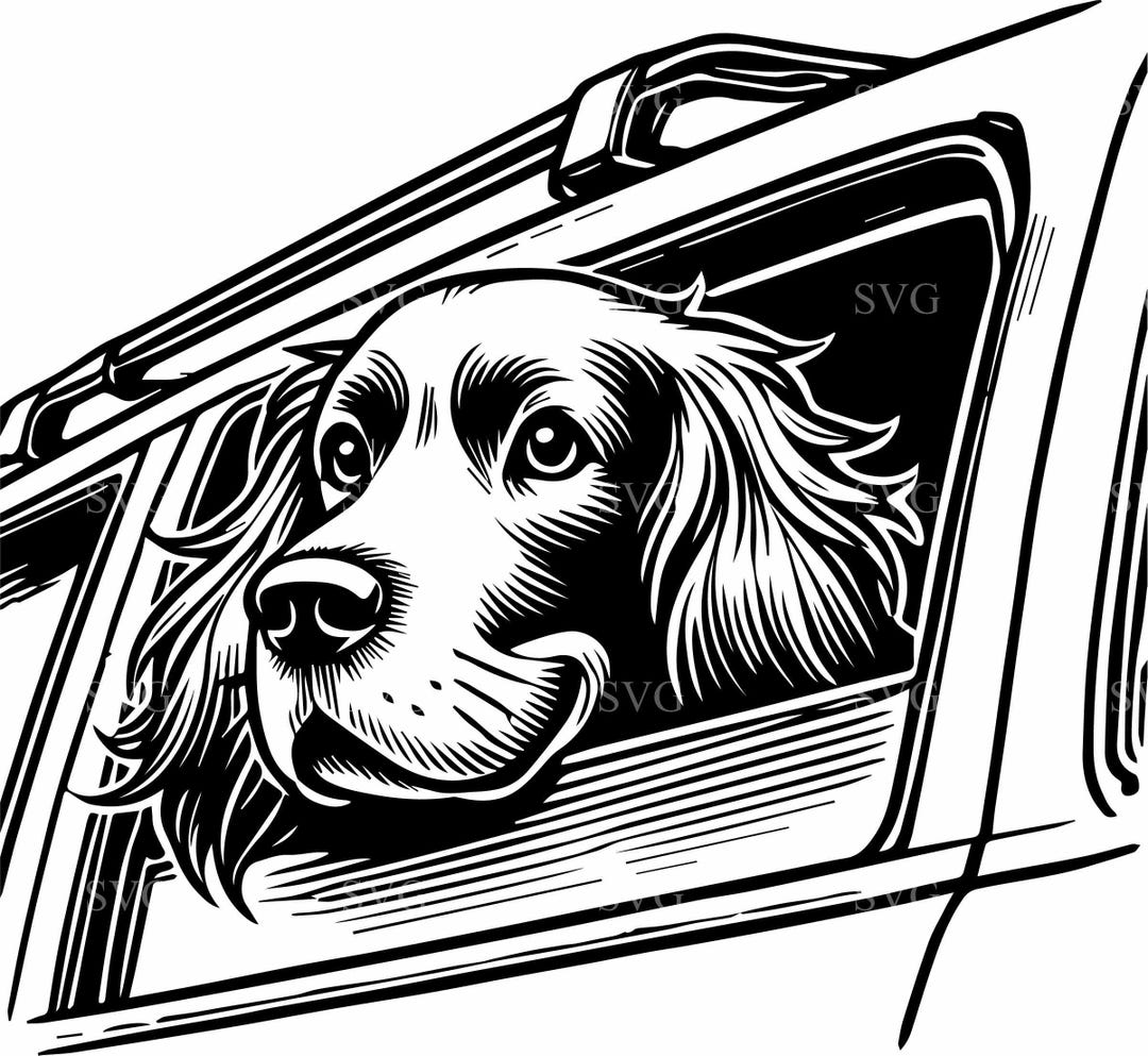 Dog in Car Window SVG, 5 Cute Puppy Silhouette Cut File, Pet Travel ...