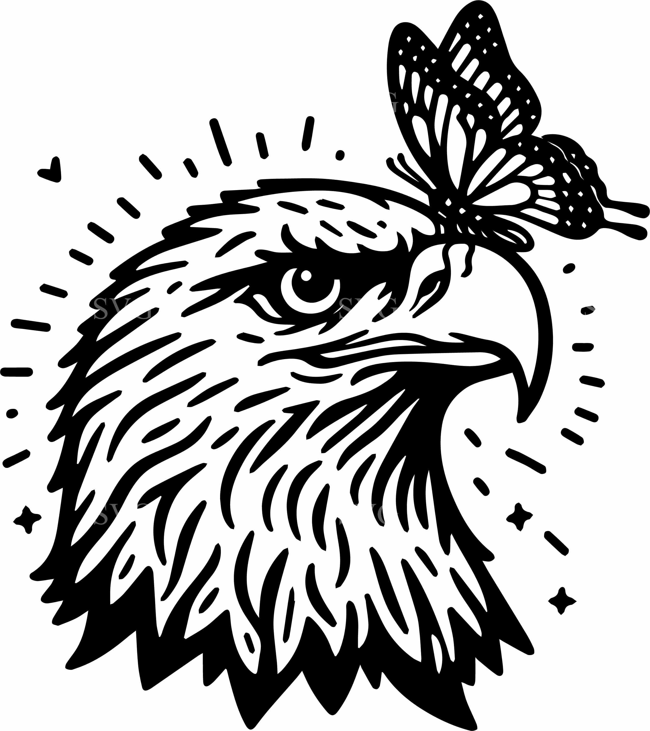 7 Bald Eagle Butterfly SVG Cut File – Patriotic Wildlife Design ...